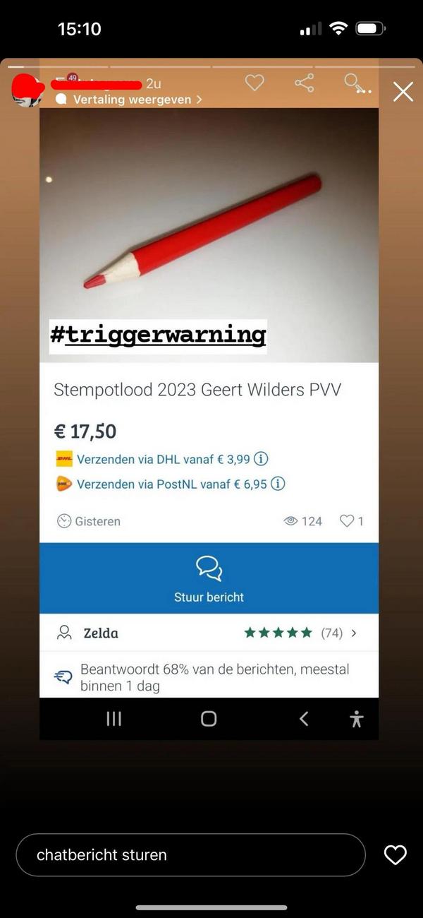 Man die stempotlood verkoopt waarmee 2 keer op Wilders is gestemd snapt ...